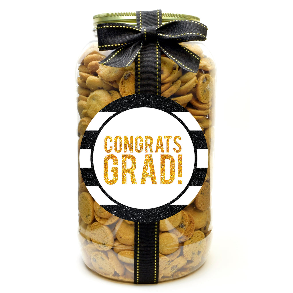 Graduation, Congrats Grad!, Black and Gold Stripe - CGBG – Oh Sugar! Sweets